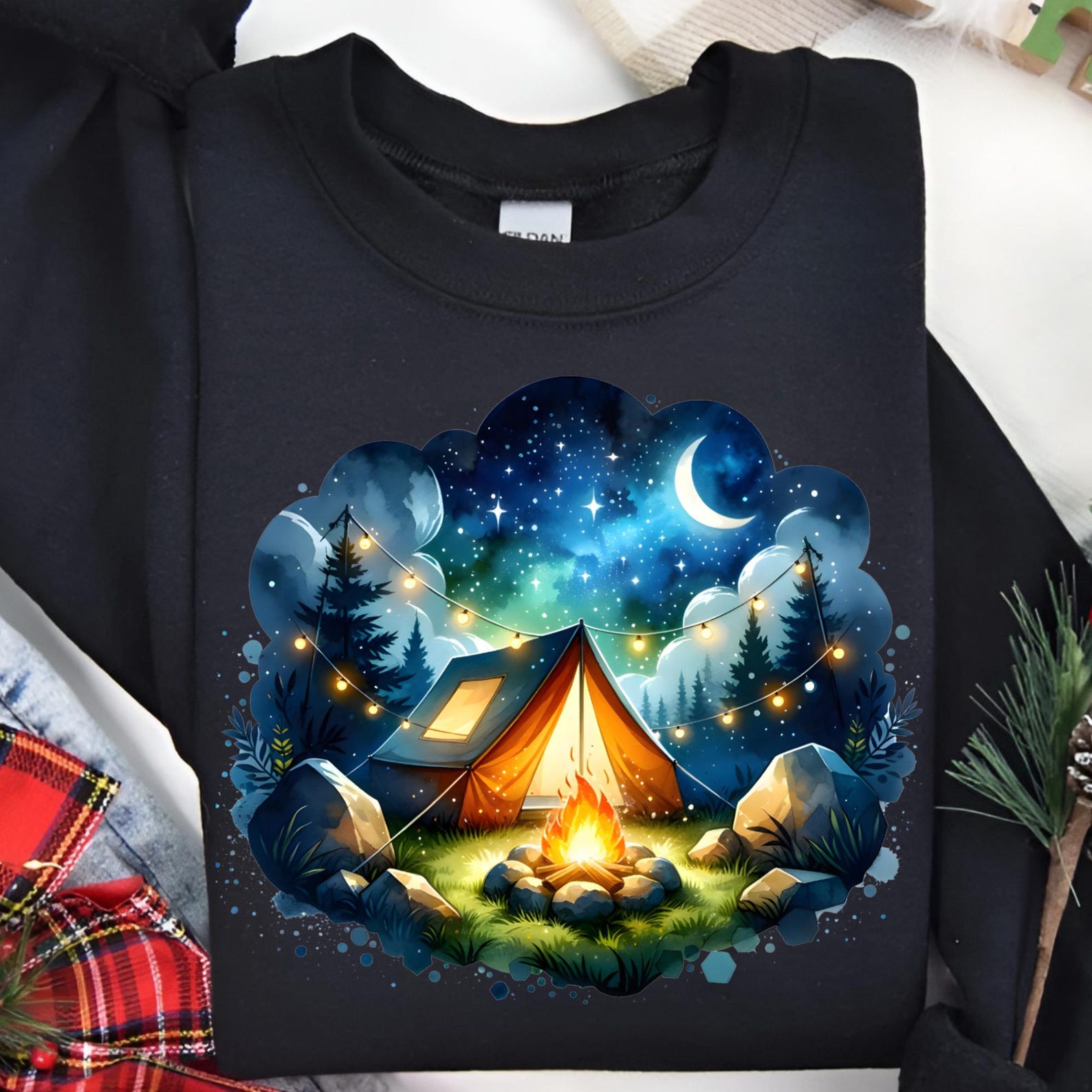 Camping Scene PNG, Tent, Bonfire, Night Sky (digital Download) - Etsy