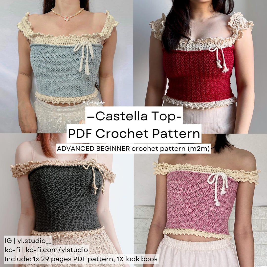 Castella Top | PDF Crochet Pattern | Romantic Style Crochet Top ...