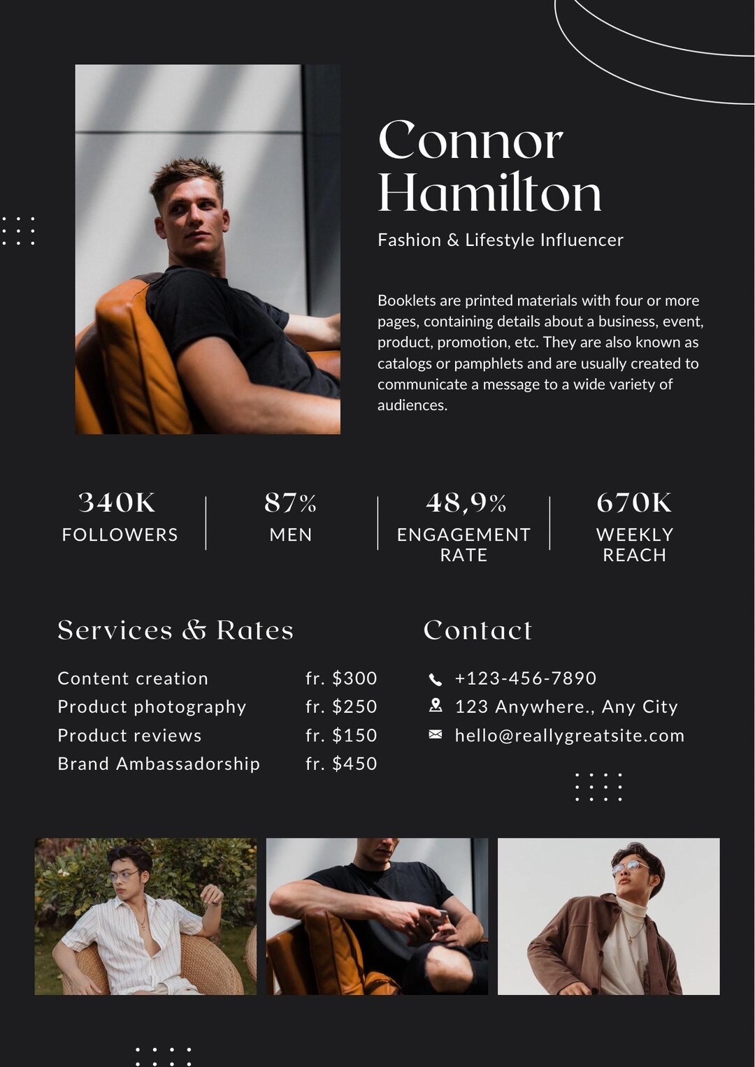 Content Creator Media Kit Template, , Canva Media Kit for Influencers ...