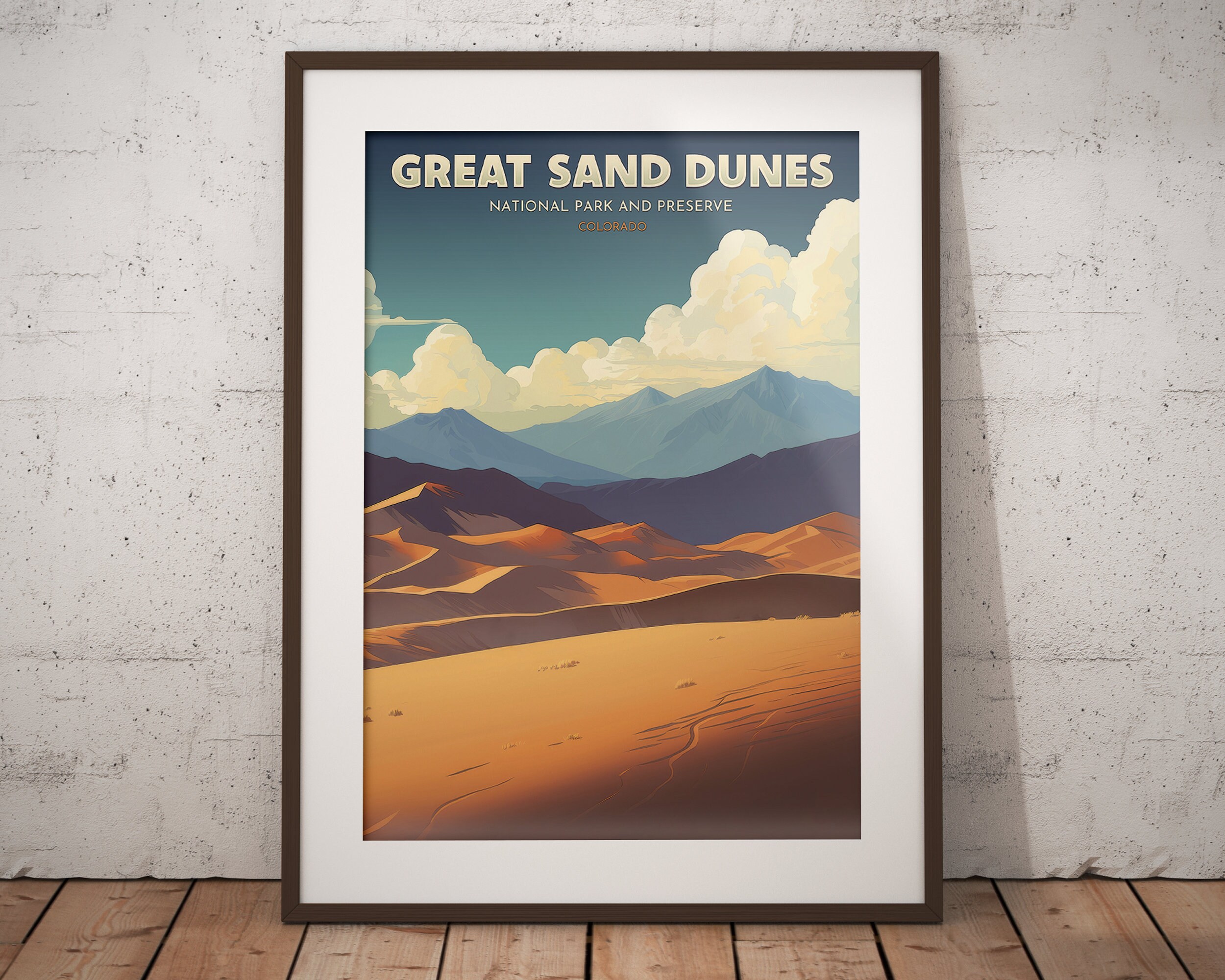 Great Sand Dunes National Park Vintage-style Travel Poster Wall Art - Etsy