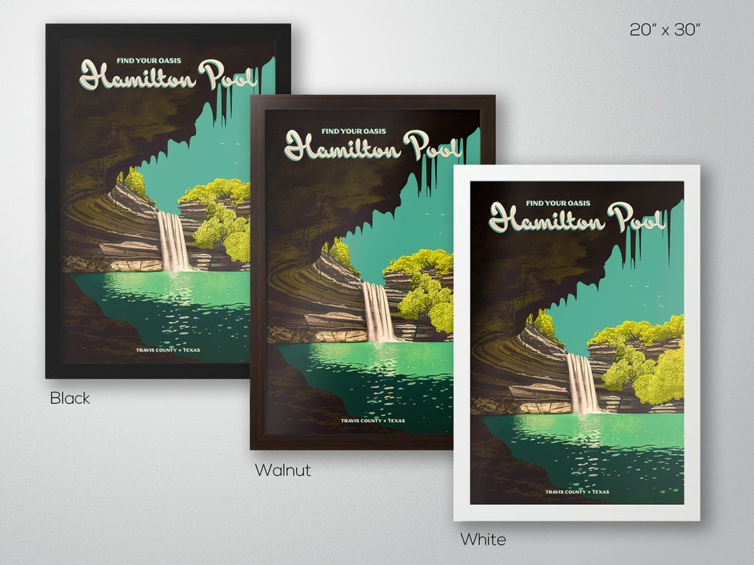 Framed Hamilton Pool Poster | Texas Hill Country Framed Wall Art - Etsy