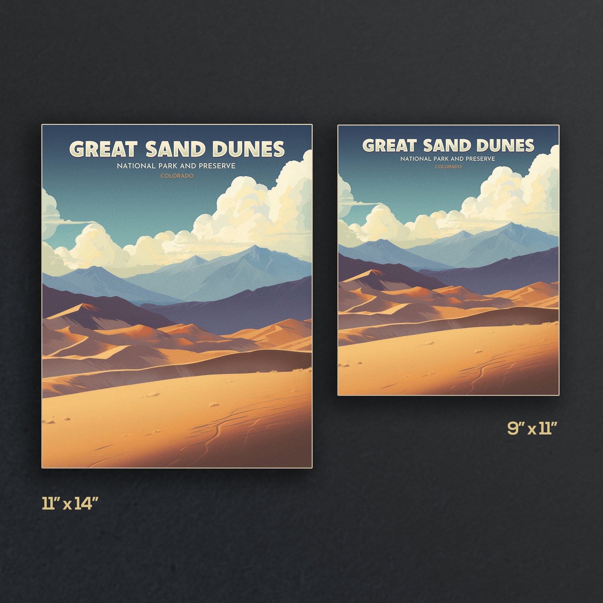 Great Sand Dunes National Park Vintage-style Travel Poster Wall Art - Etsy