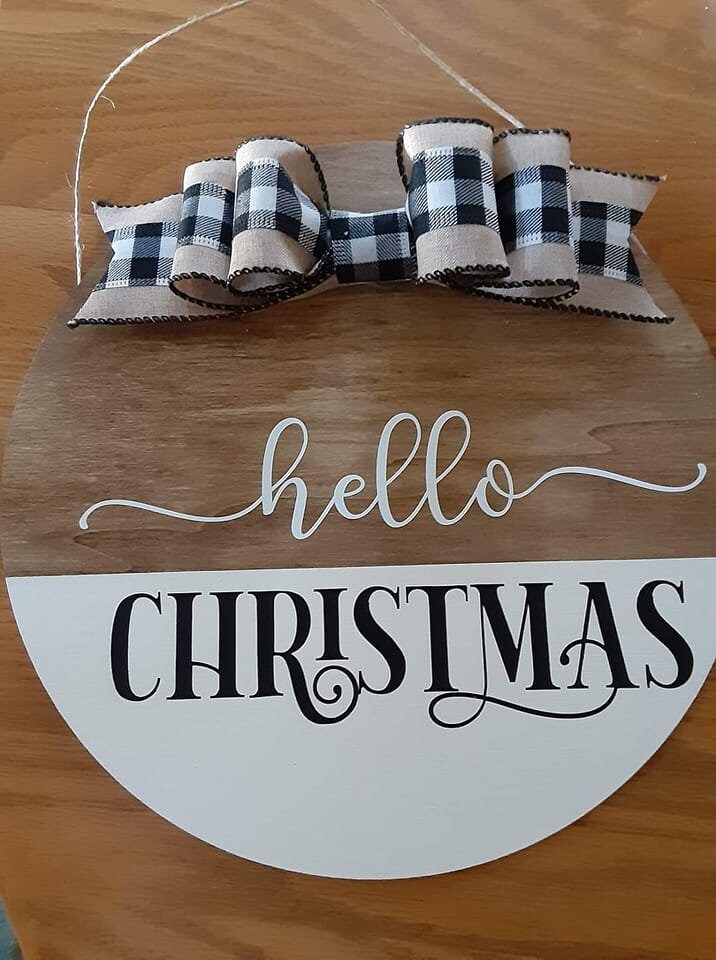 Christmas Round Welcome Sign - Etsy