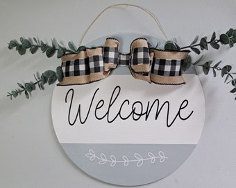 Welcome Round Sign - Etsy