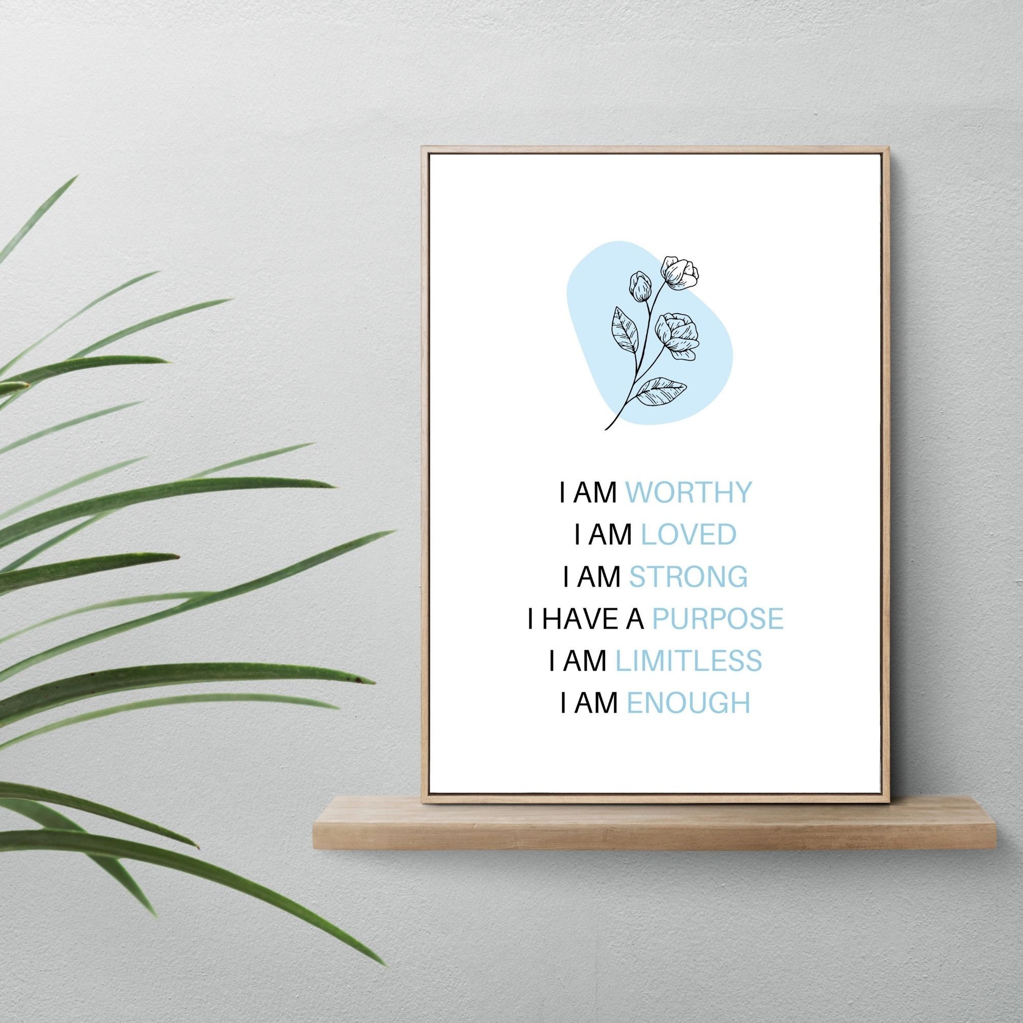 Self-love Positive Affirmation Wall Art Home Decor, Positive ...