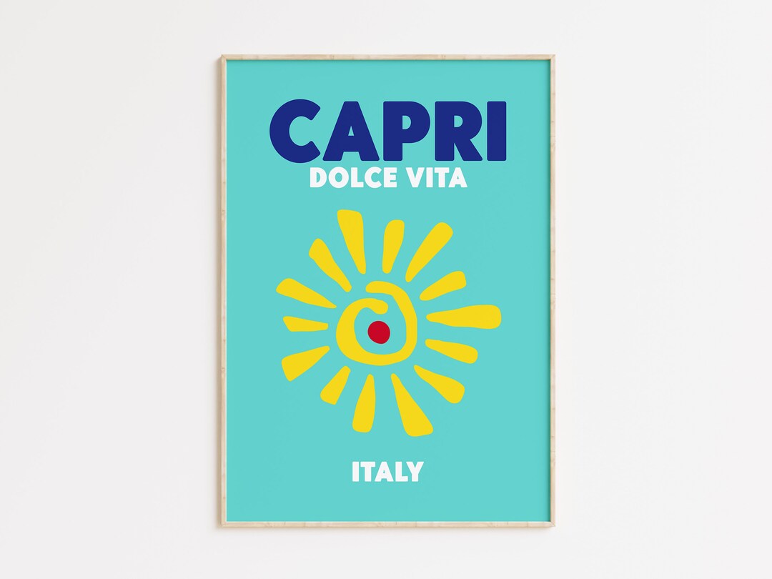 Capri Printable Wall Art, Preppy Dorm, Apartment, Room Decor, Digital ...