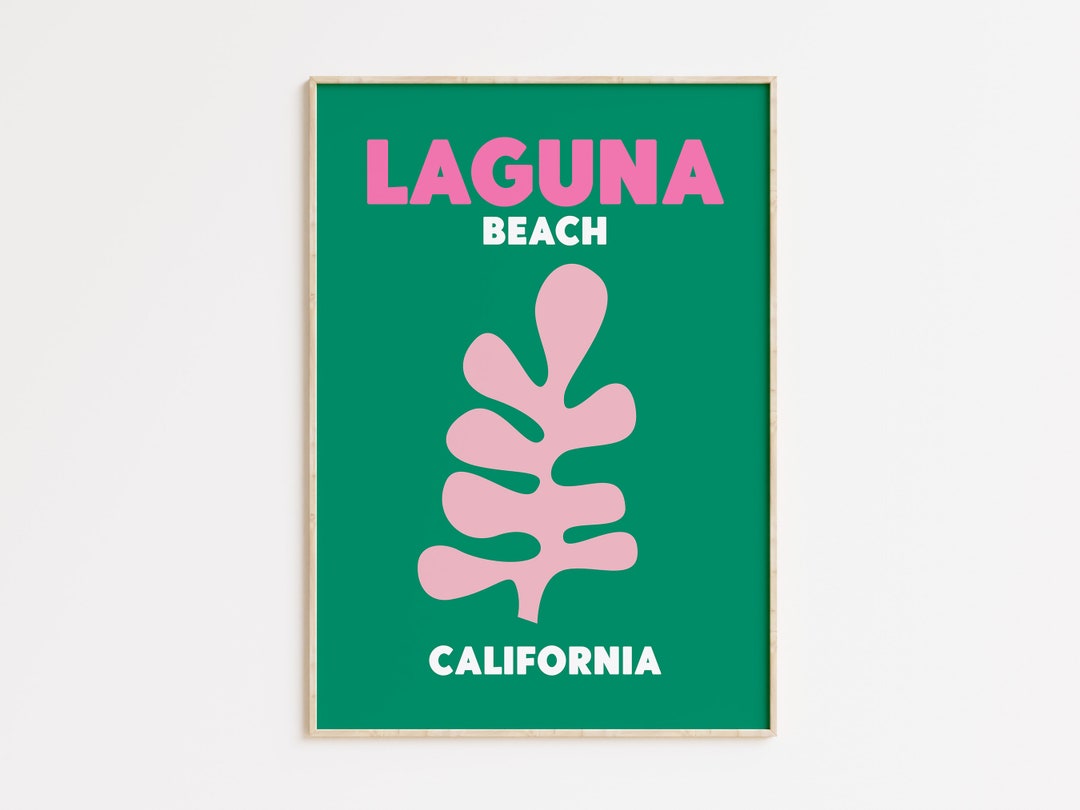 Preppy Laguna Beach Travel Poster Printable, Beachy Room Decor, Instant ...