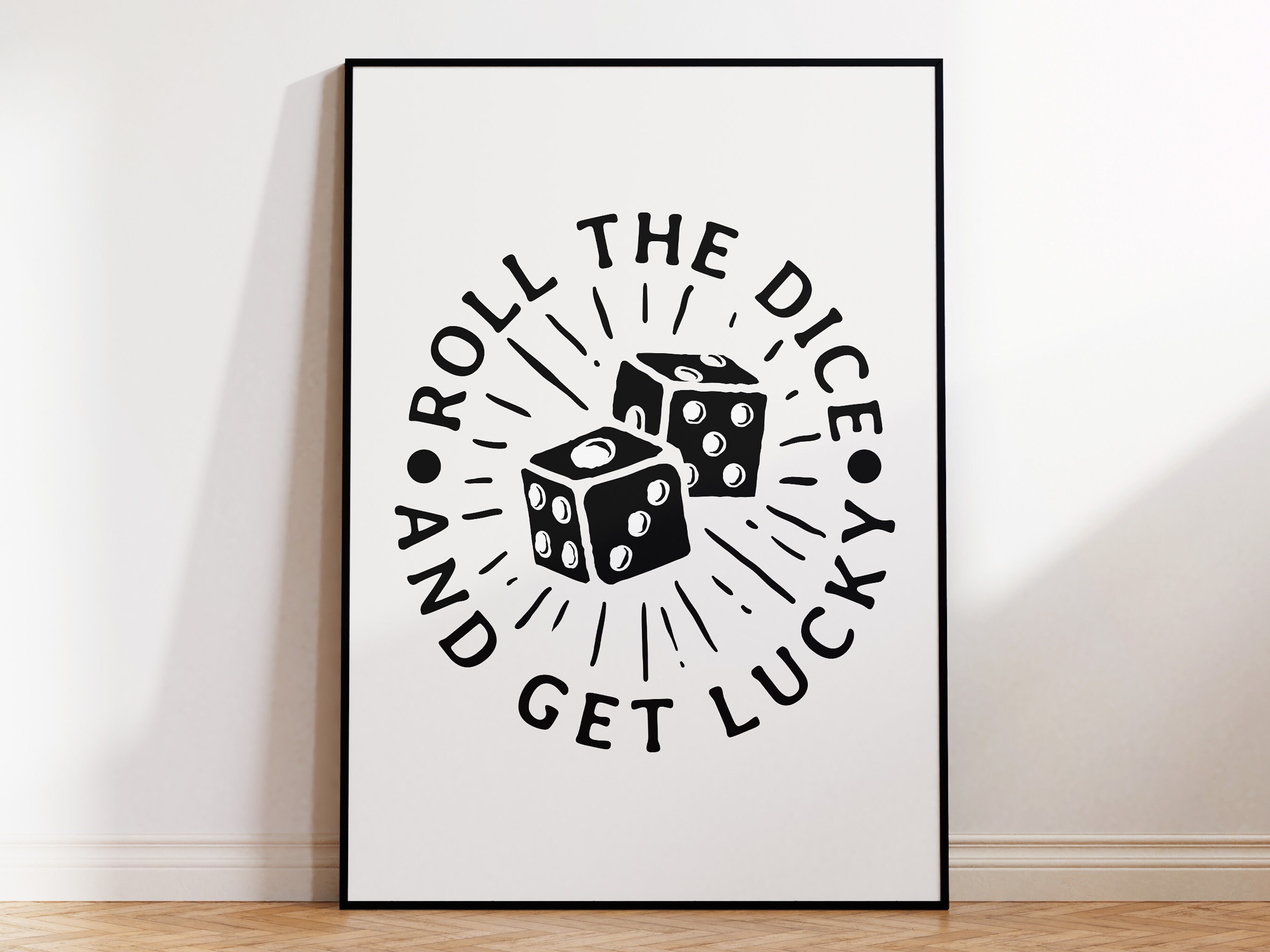 Roll the Dice Wall Art Printable, Retro Dice Poster, Digital Download ...
