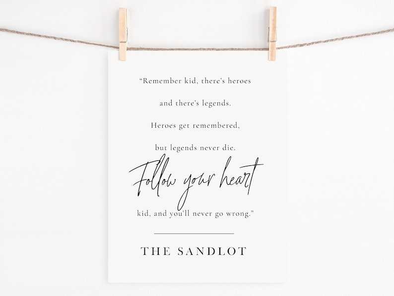 Follow Your Heart Wall Art Printable, Motivational Quote Poster ...