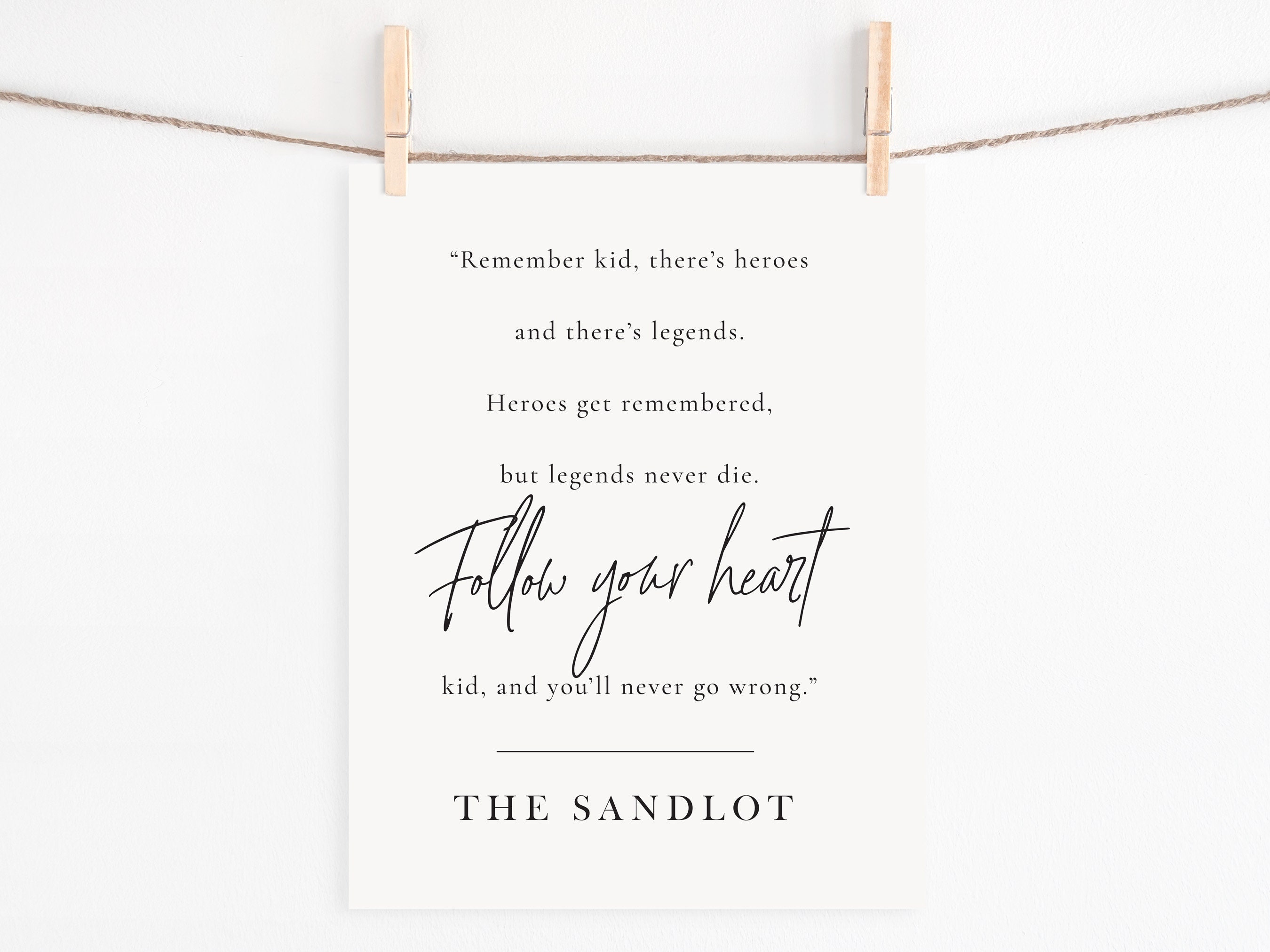 Follow Your Heart Wall Art Printable, Motivational Quote Poster ...
