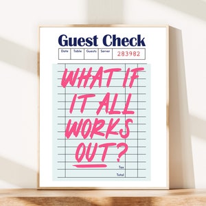 What If It All Works Out Guest Check Wall Art, Trendy Retro Guest Check ...