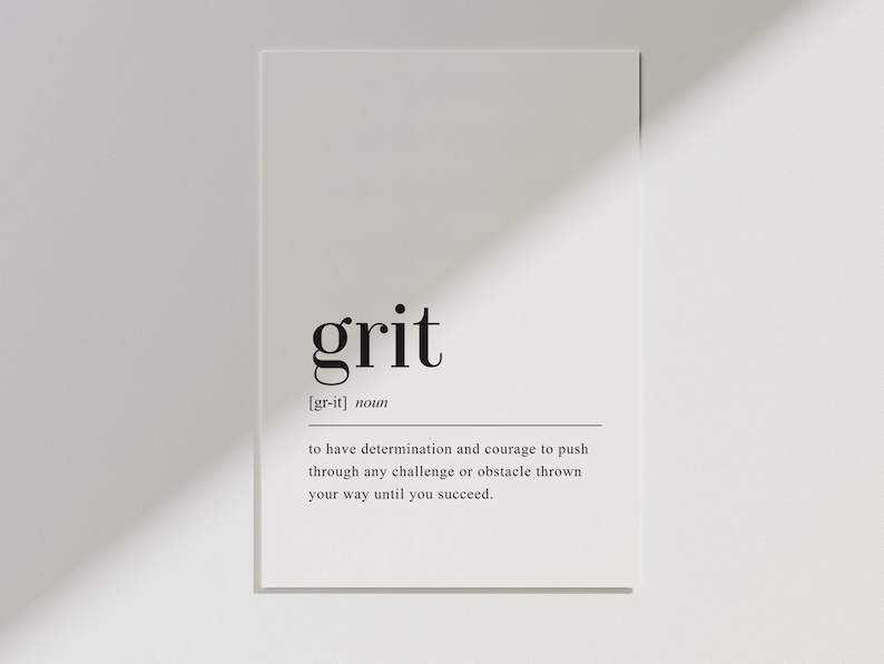 Grit Printable Wall Art, Dorm, Office, Gym, Motivational Quote Poster ...