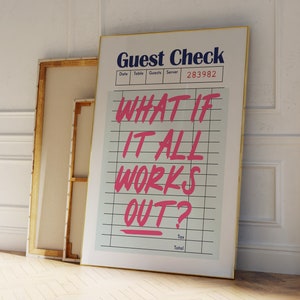 What If It All Works Out Guest Check Wall Art, Trendy Retro Guest Check ...