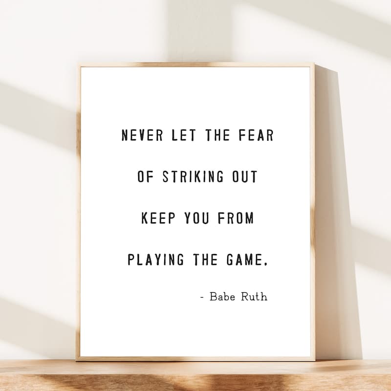 Babe Ruth Quote - Etsy