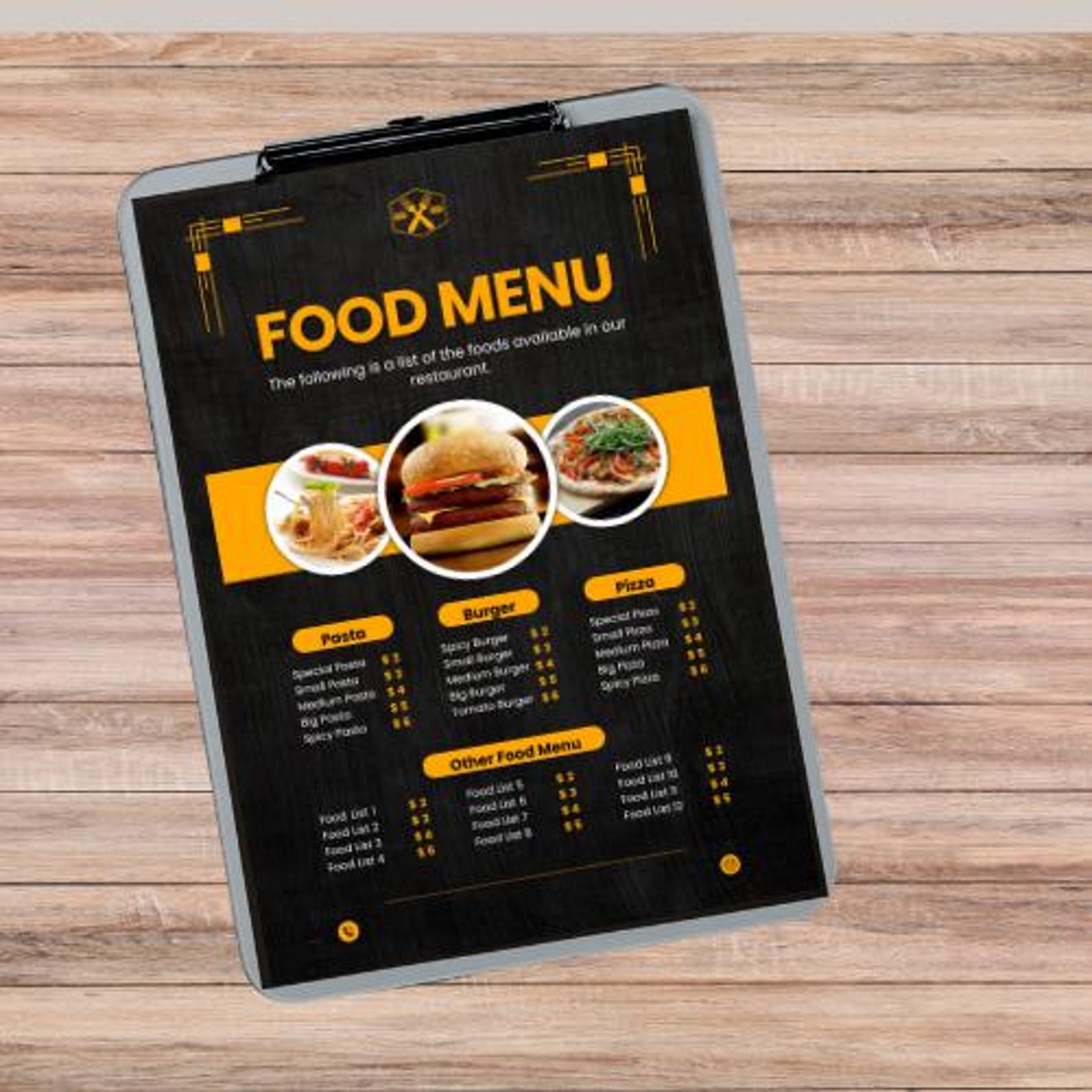Editable Restaurant Menu Cards | Fast Food & Catering Menu Bundle ...