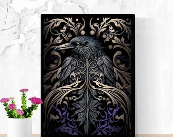 Gothic Raven Abstract Art Digital Print - Etsy