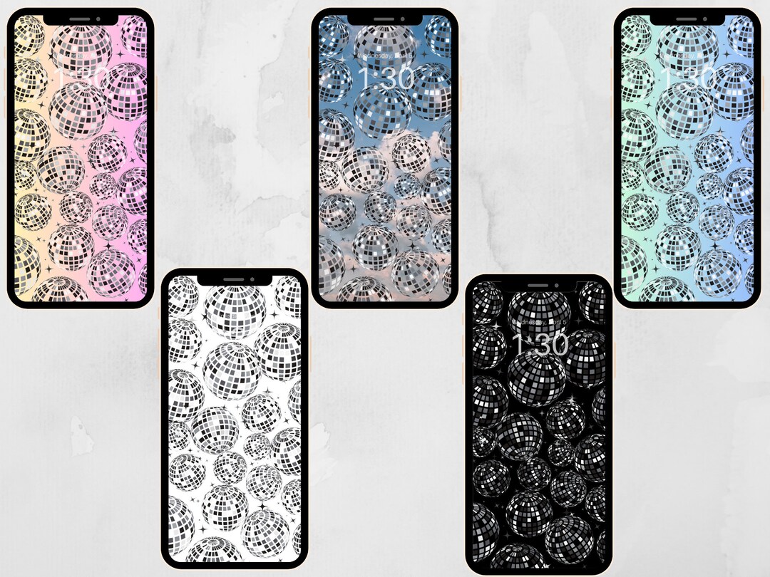 Disco Ball Spring Colors Phone Wallpaper - Digital Download - Etsy