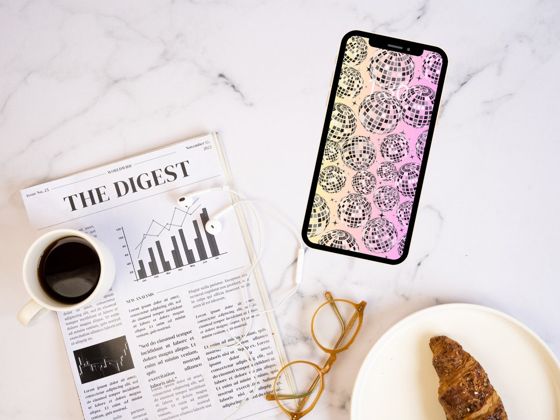 Disco Ball Spring Colors Phone Wallpaper - Digital Download - Etsy