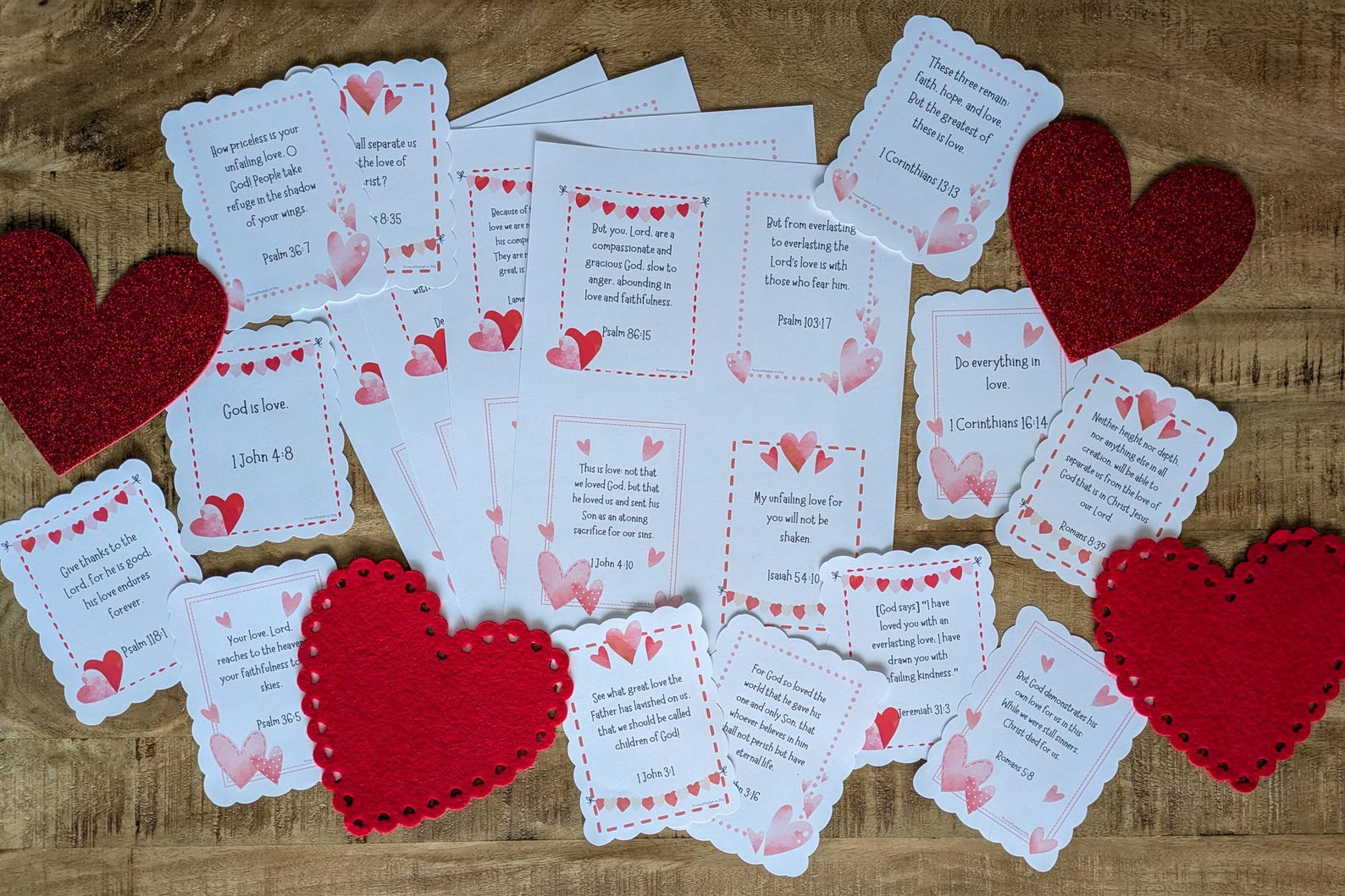 Christian Valentines Love Scripture Cards | Kids Valentine's Day Cards ...