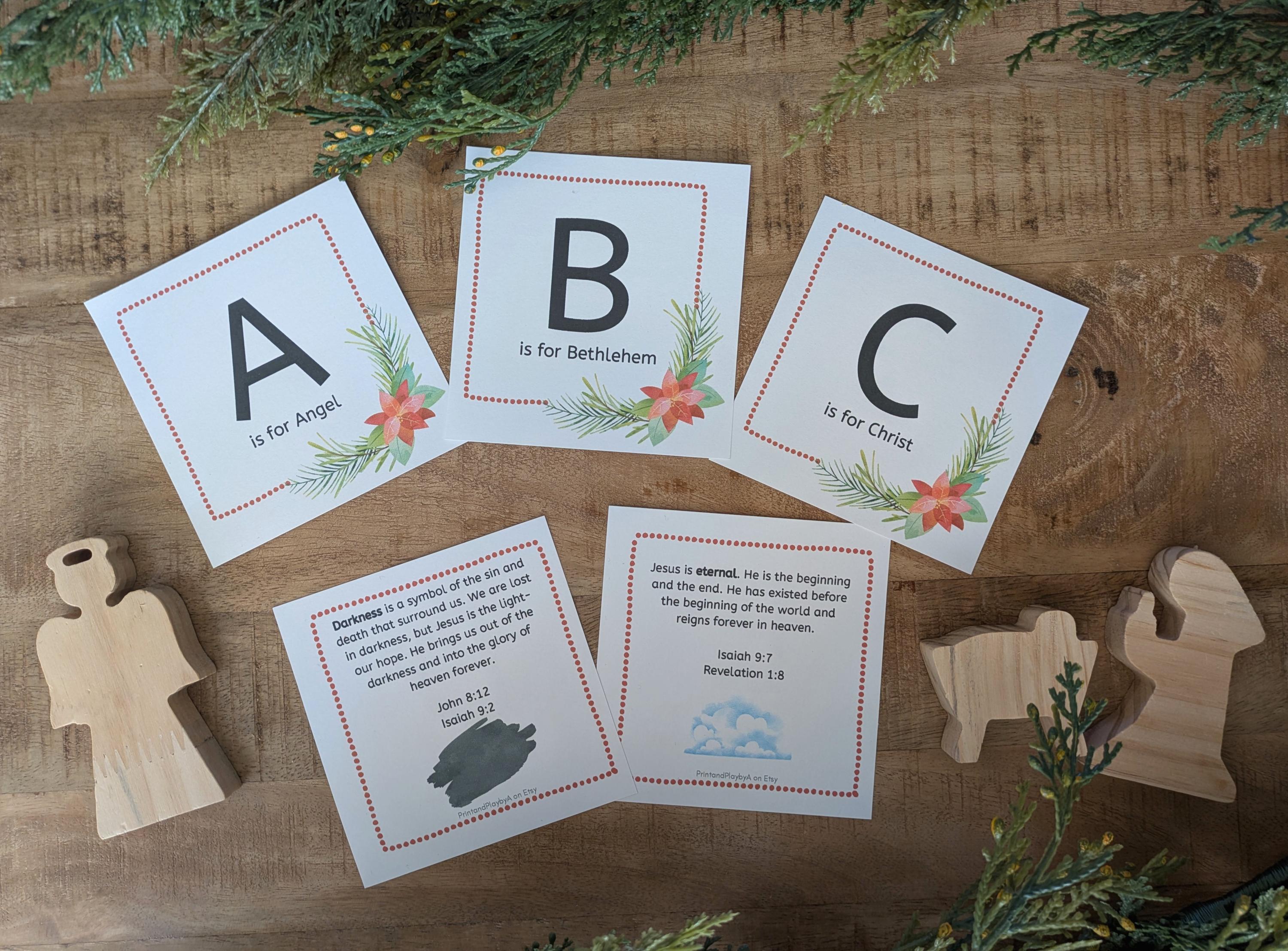 Christmas Alphabet Cards Printable | Abcs of Advent | Homeschool ...