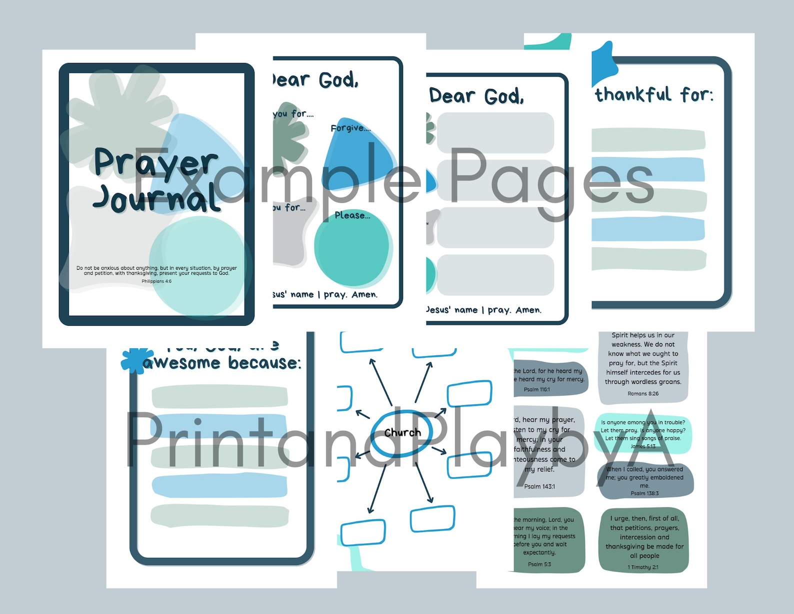 Kids' Prayer Journal Printable (blue Version) - Christian Prayer ...