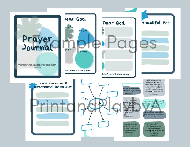 Kids' Prayer Journal Printable (blue Version) - Christian Prayer ...