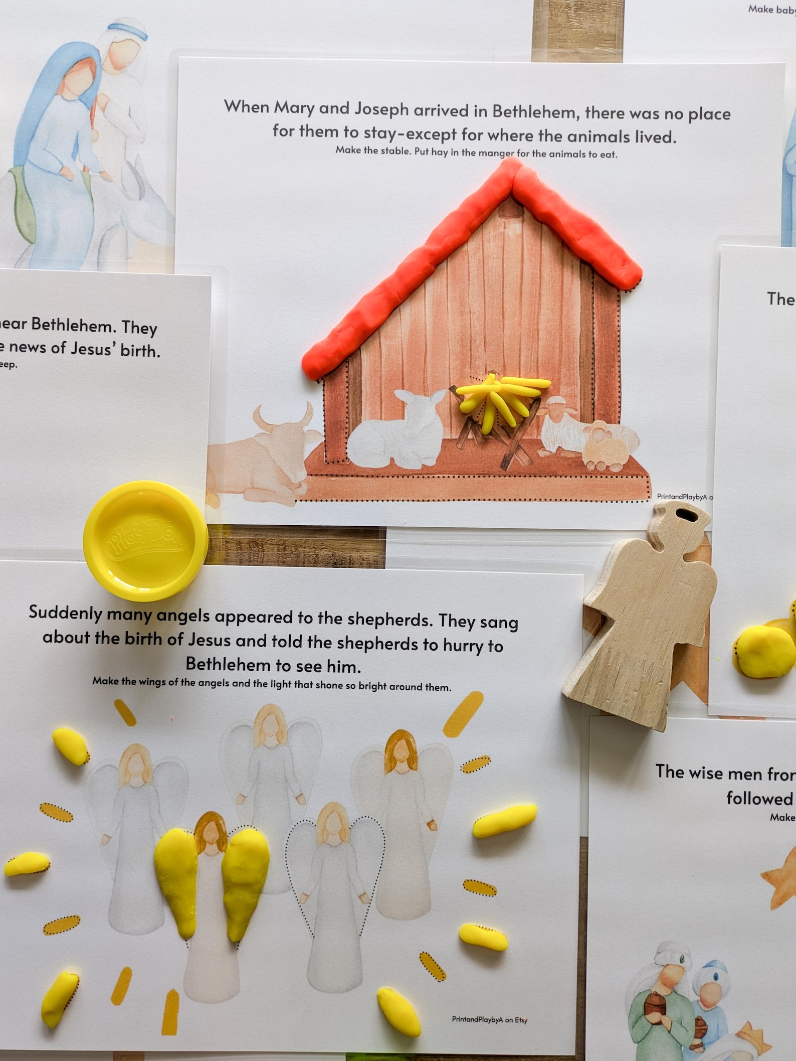 Christmas Story Playdough Mats | Printable | Jesus' Birth | Jesus is ...