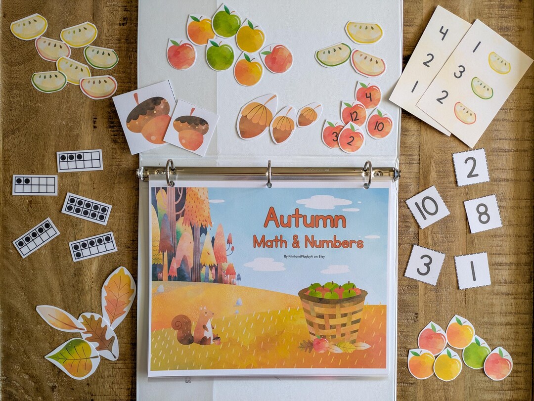Autumn Math Busy Book | Toddler Busy Book | Preschool | Fall Quiet Book ...