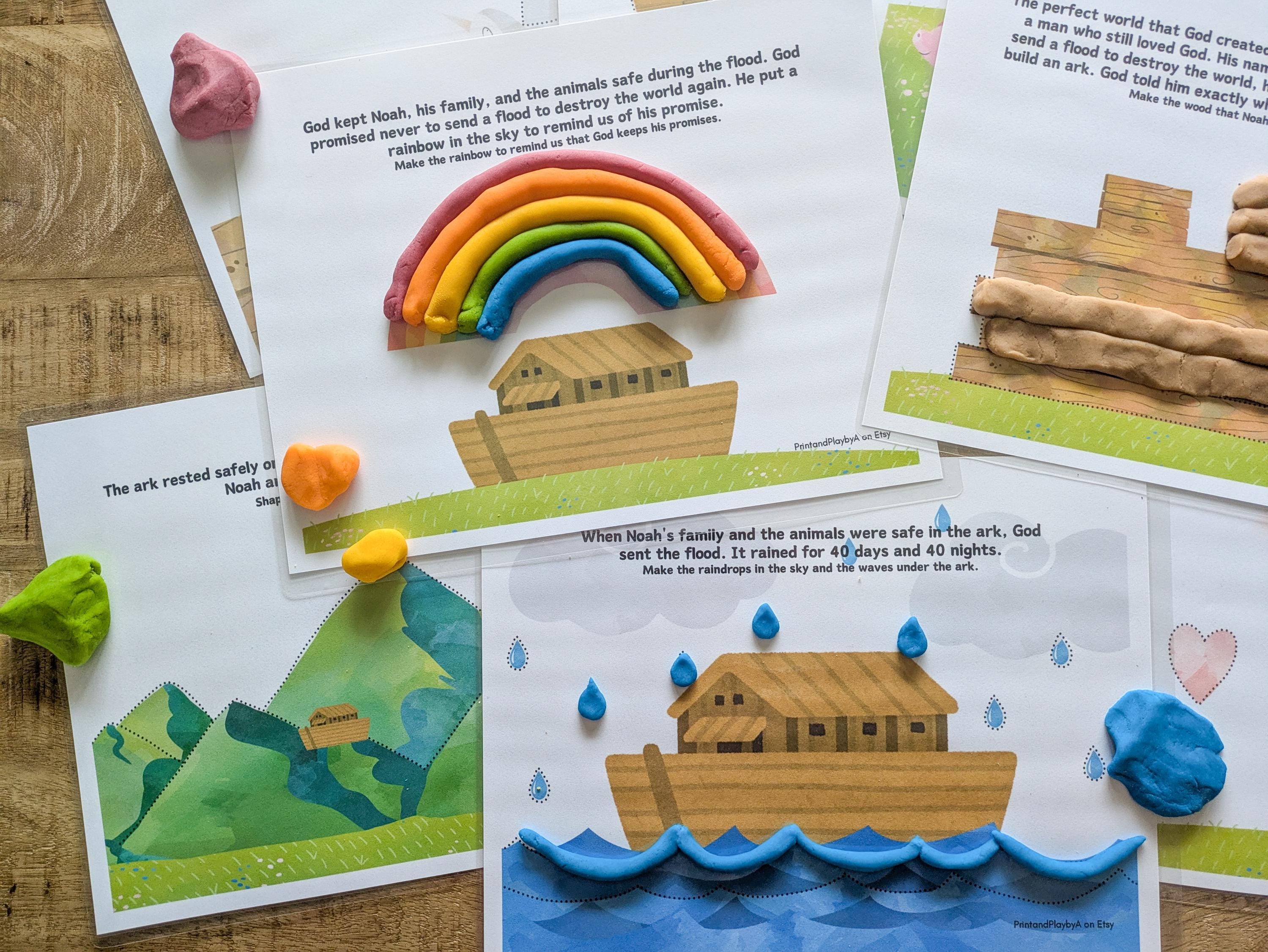 Noah's Ark Playdough Mats Printable | Flood | Bible Story | Homeschool ...