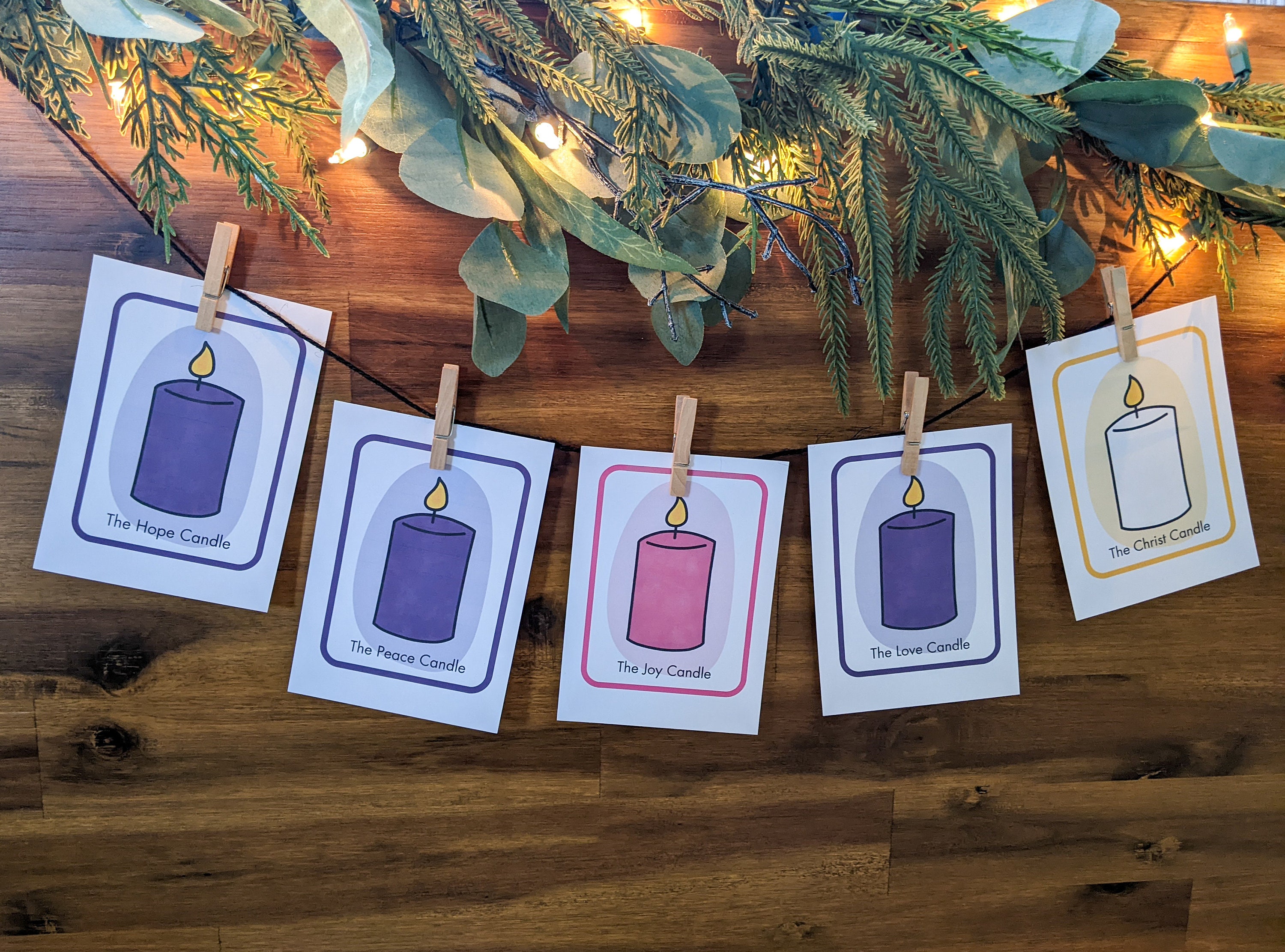 Advent Candle Cards (younger Children) Printable - Advent Wreath ...