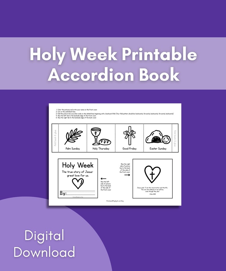 Holy Week Printable Book Activity | Easter Story | Sunday School ...