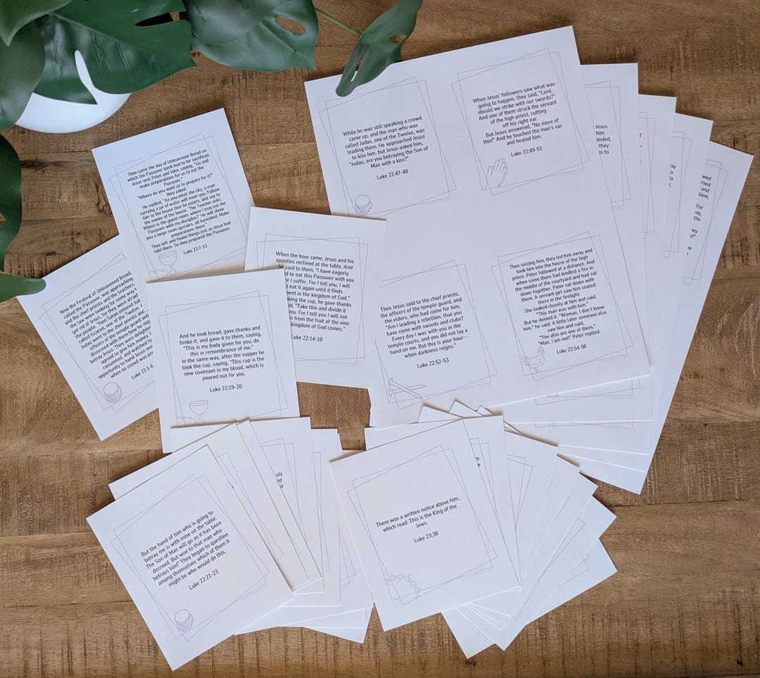 40 Days of Lent Scripture Cards the Gospel of Luke | Daily Bible Reading | Lent Devotion ...