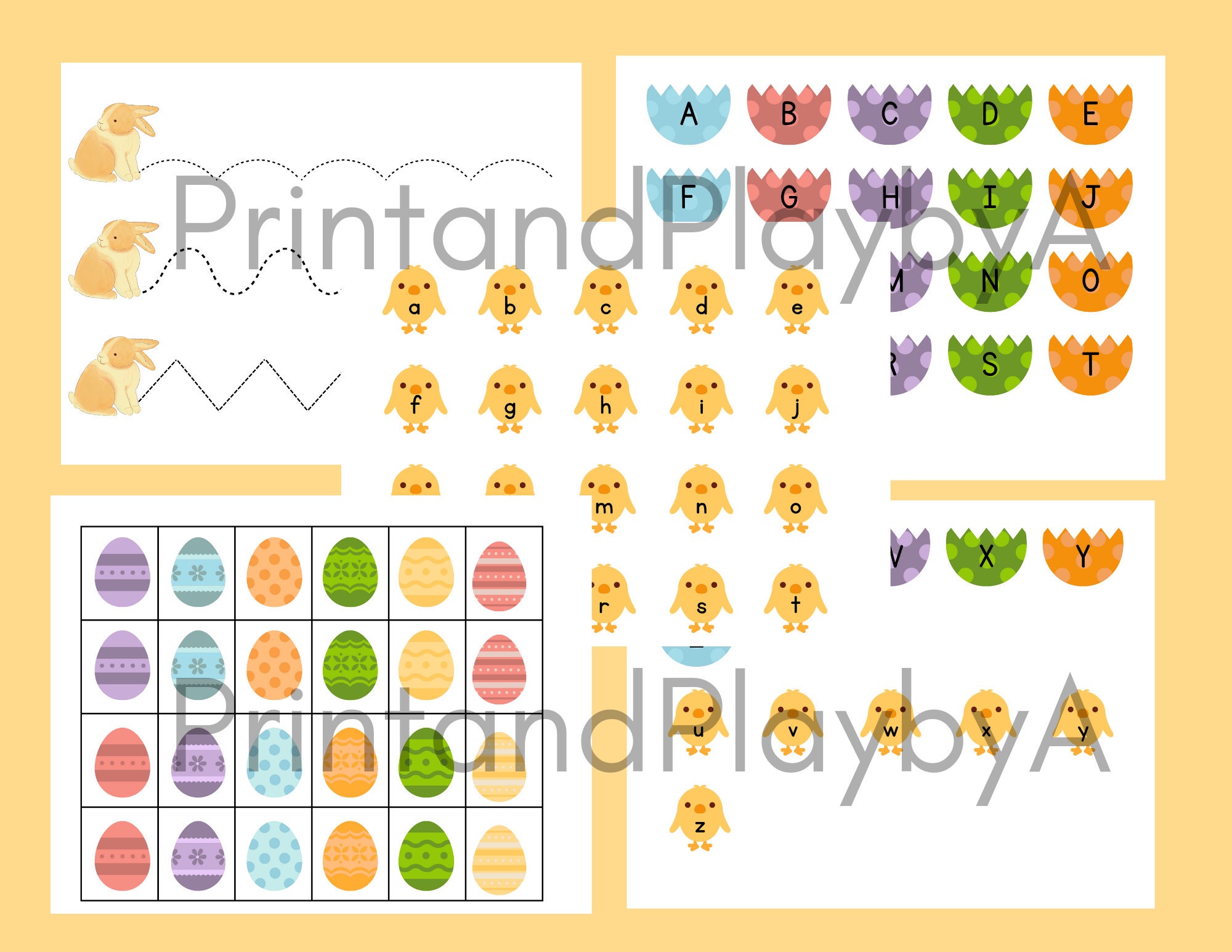 Easter Print and Play Pack digital File Early Learning Easter Preschool ...