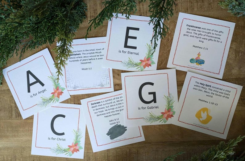 Christmas Alphabet Cards Printable | Abcs of Advent | Homeschool ...