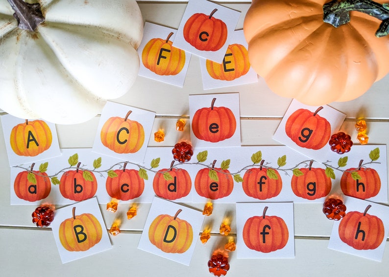 Pumpkin Letters and Numbers Printable PDF - Preschool - Fall - Counting ...