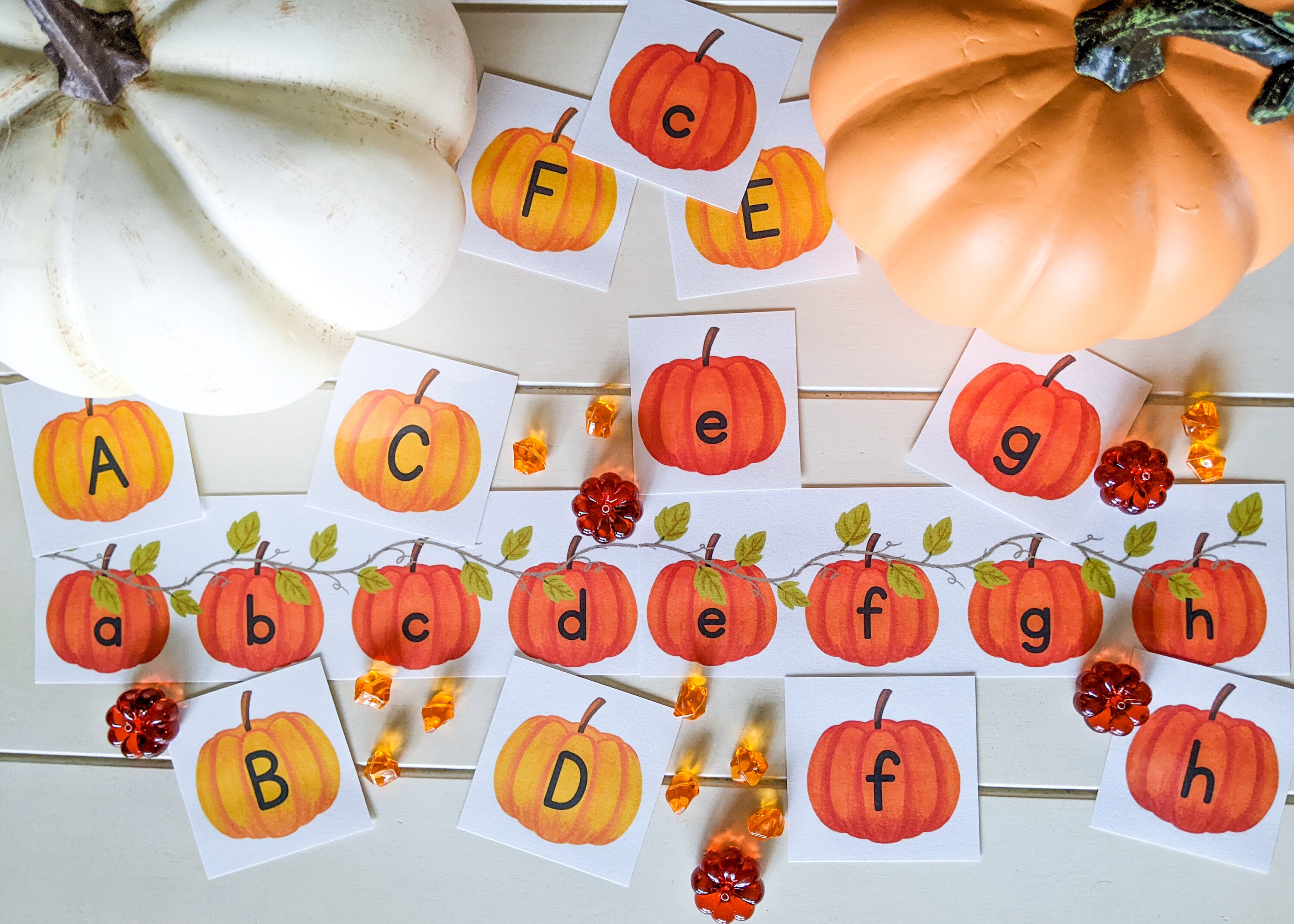 Pumpkin Letters and Numbers Printable PDF - Preschool - Fall - Counting ...