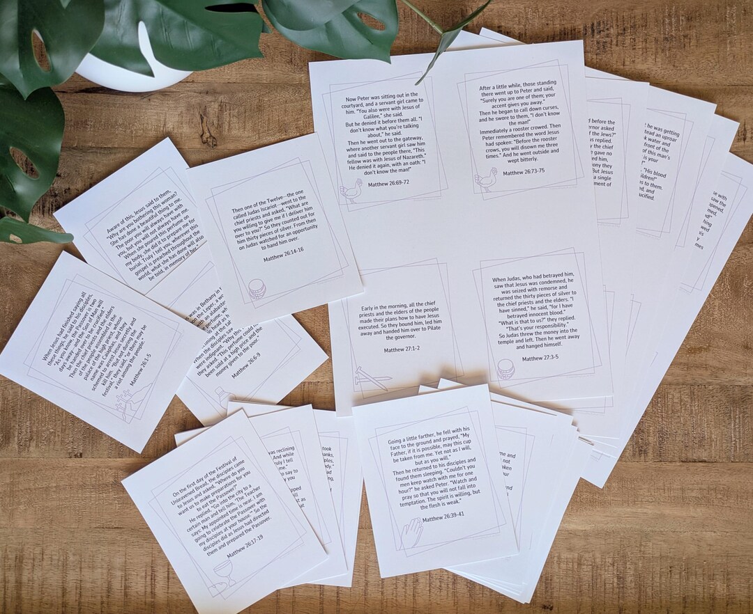 40 Days of Lent Scripture Cards the Gospel of Matthew | Daily Bible Reading | Lent Devotion ...