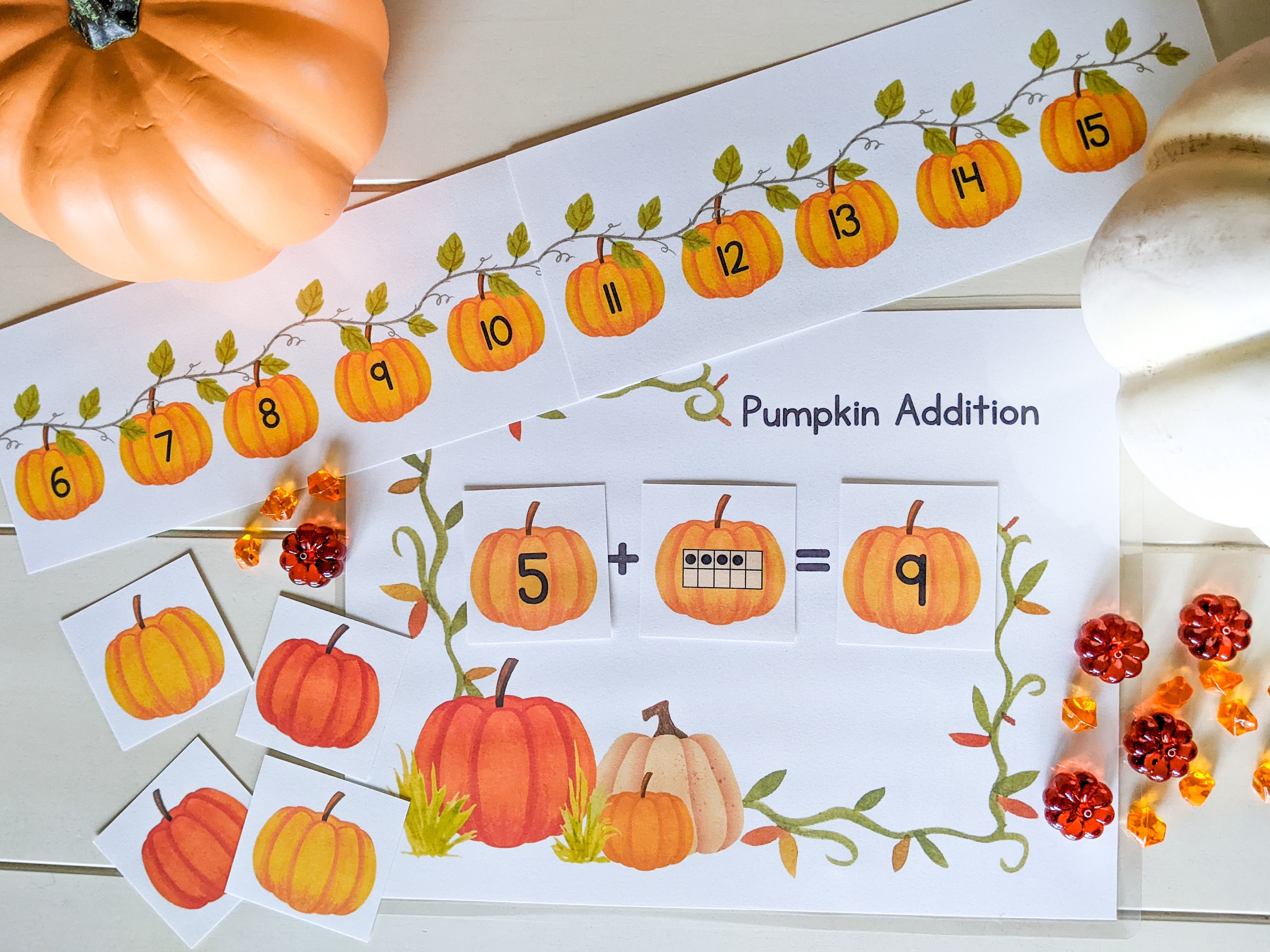 Pumpkin Letters and Numbers Printable PDF - Preschool - Fall - Counting ...