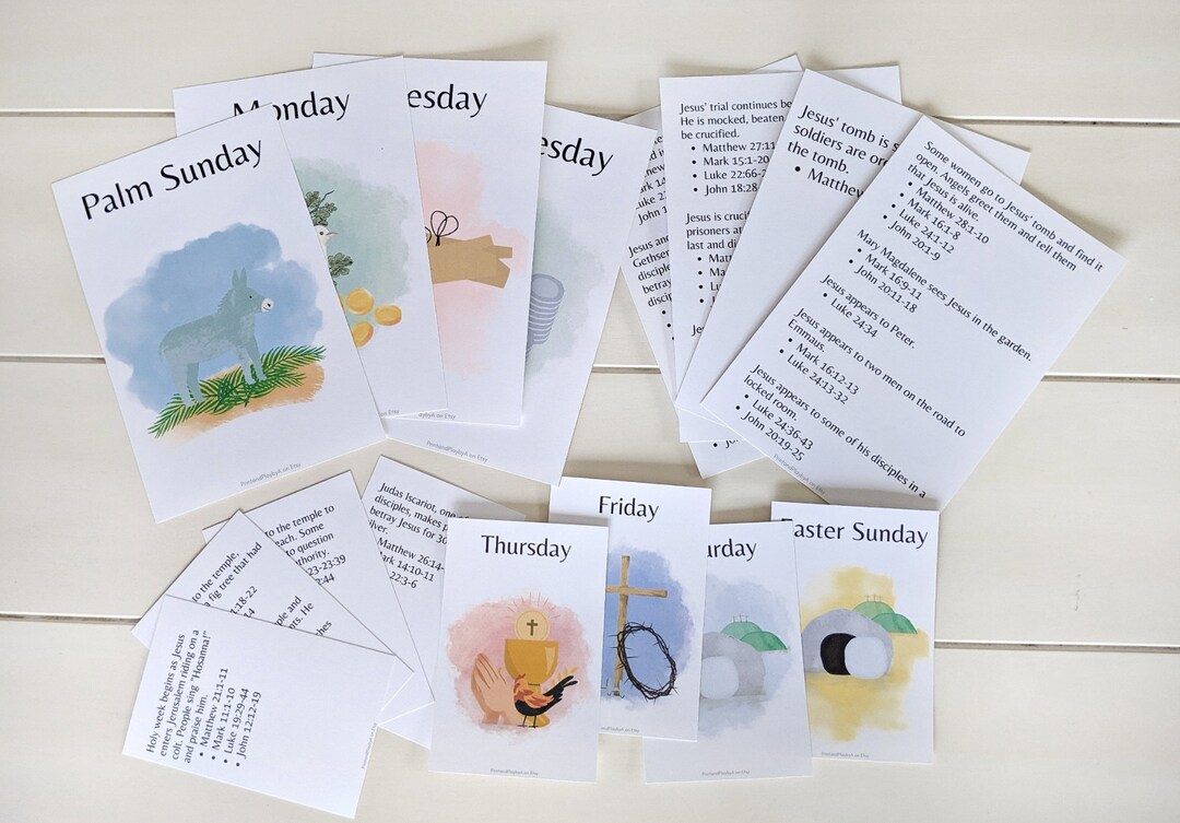 Easter Holy Week Scripture Cards - Visual Reference and Quick Guide ...