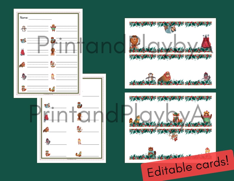 Editable Winter Write the Room Cards Printable | Christmas | Preschool ...
