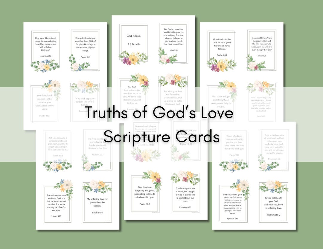 Truths of God's Love Scripture Cards Printable | Devotional | Bible ...