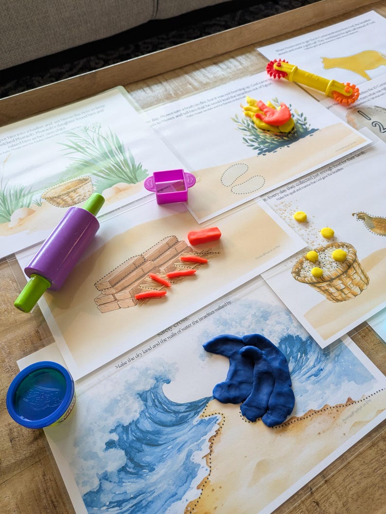 Moses Playdough Mats Printable | Bible Story Activity (PDF) - Etsy