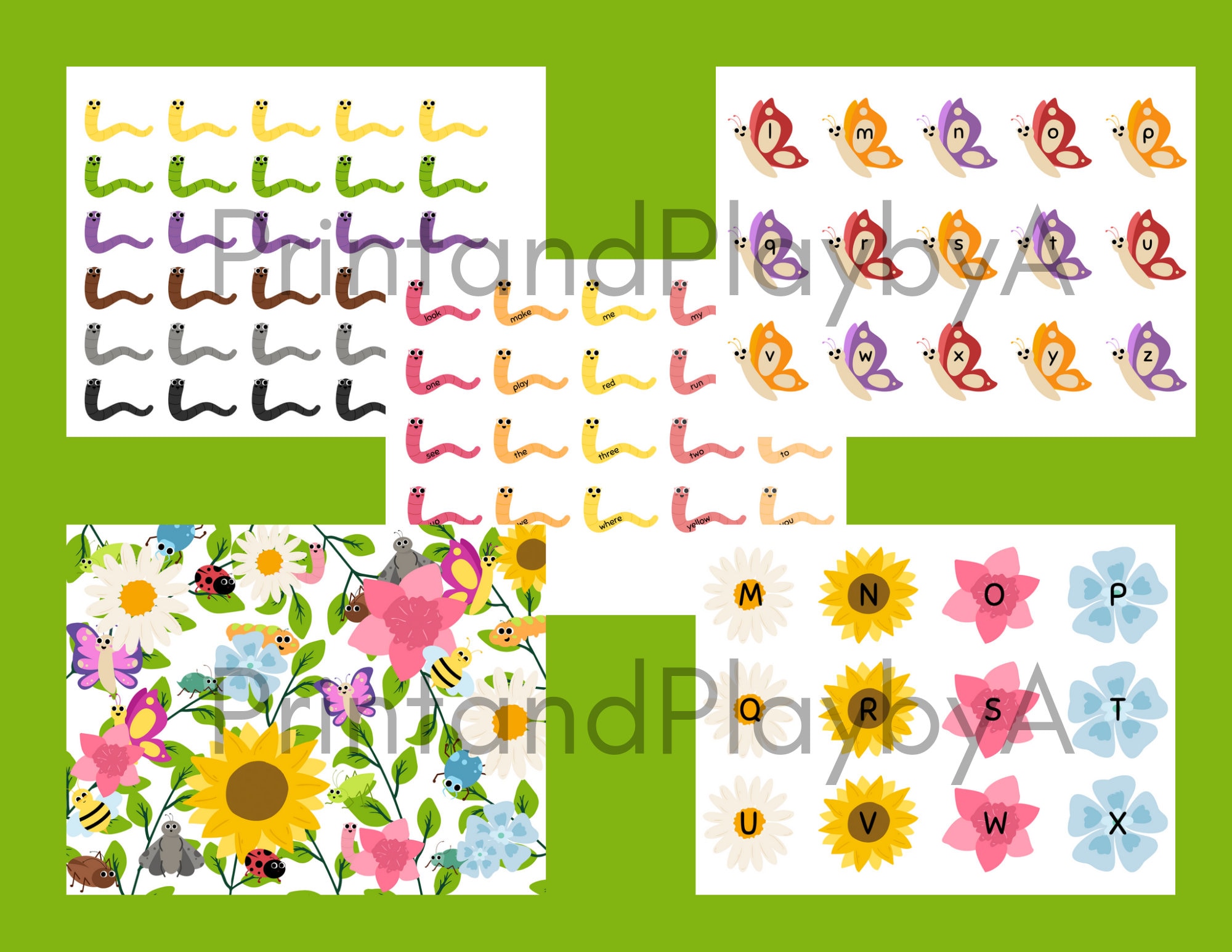Bug Print and Play Pack (digital File) - Spring - Summer - Printable ...