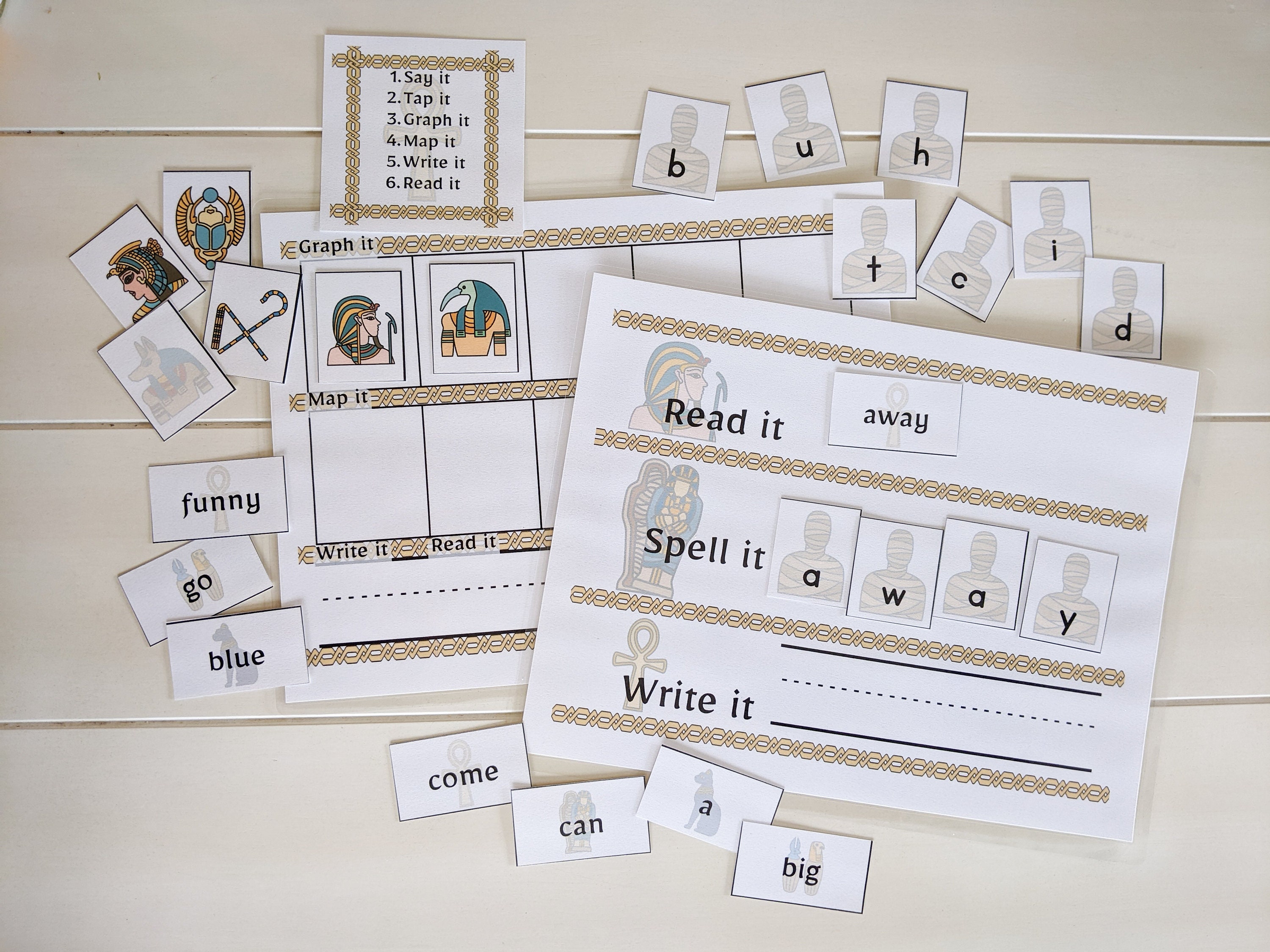 Printable Egyptian Theme Sight Word Practice (digital File) - Complete ...