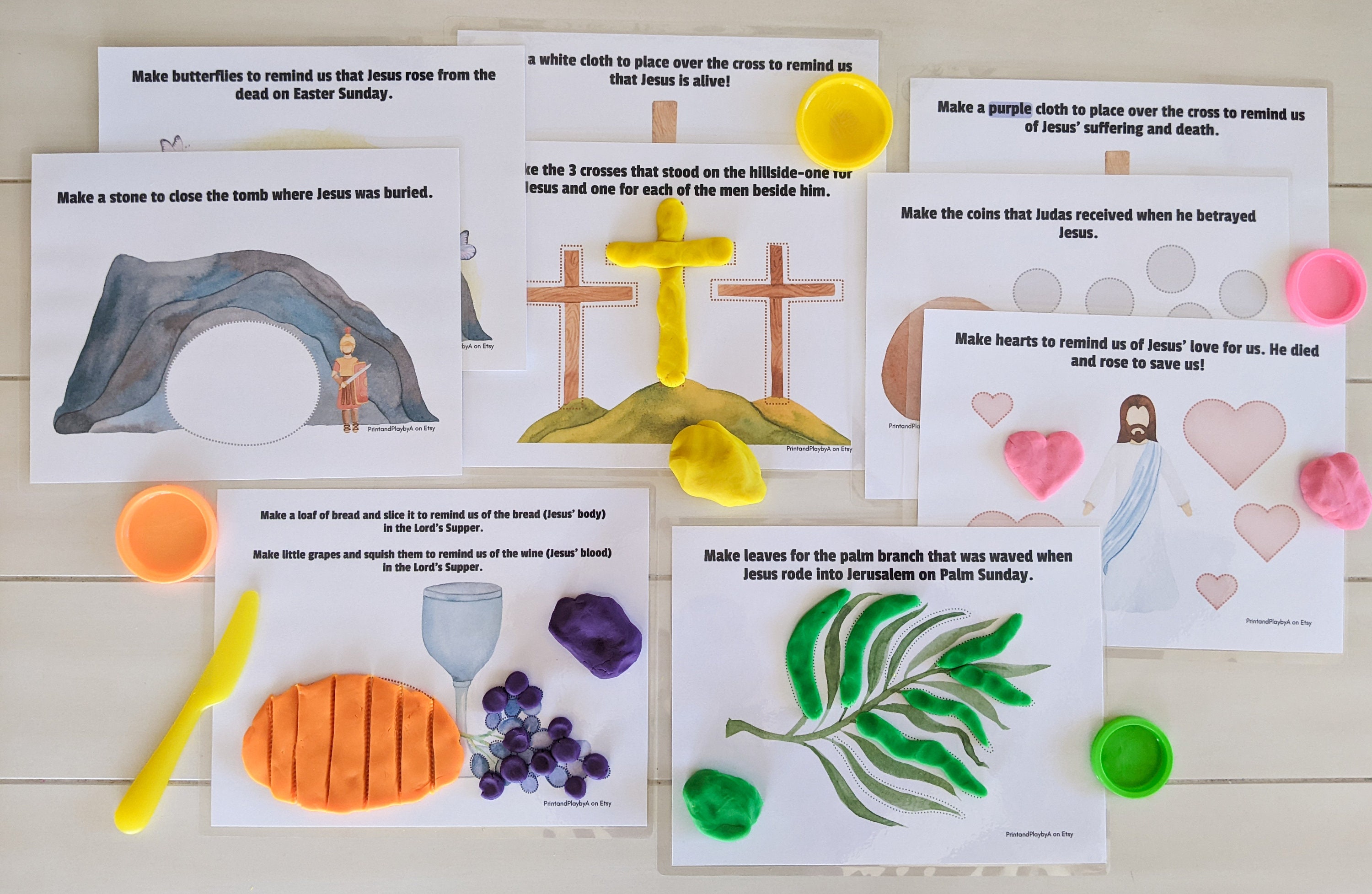 Easter Playdough Mats Printable | Holy Week | Palm Sunday | Maundy ...