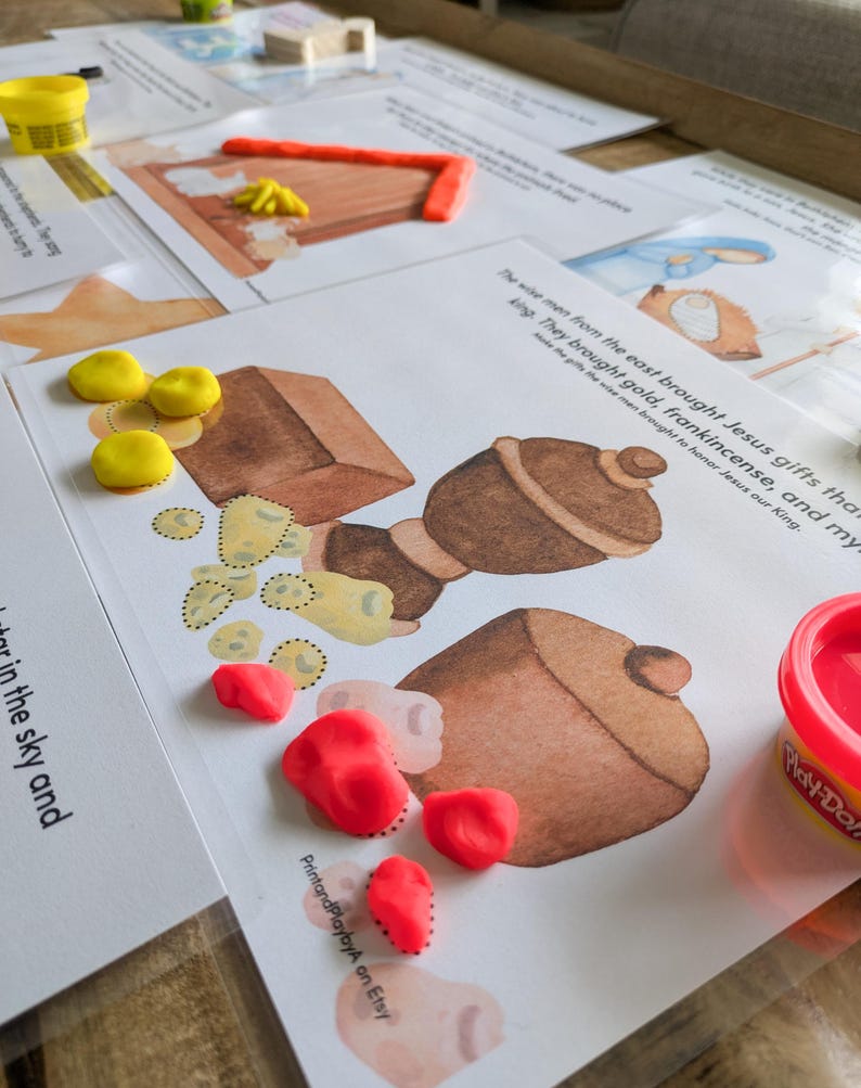 Christmas Story Playdough Mats | Printable | Jesus' Birth | Jesus is ...