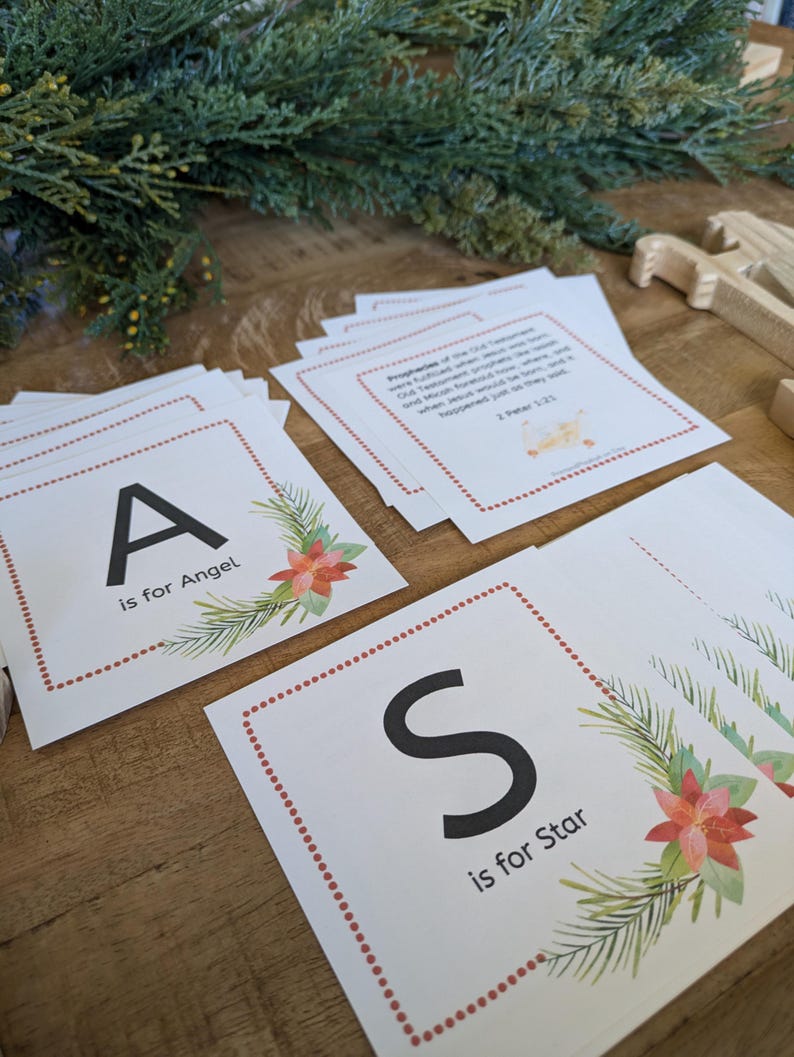 Christmas Alphabet Cards Printable | Abcs of Advent | Homeschool ...