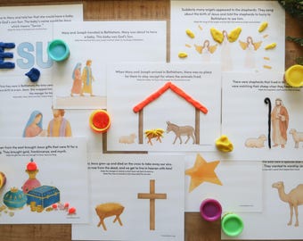 Christmas Nativity Story Playdough Mats - Etsy UK