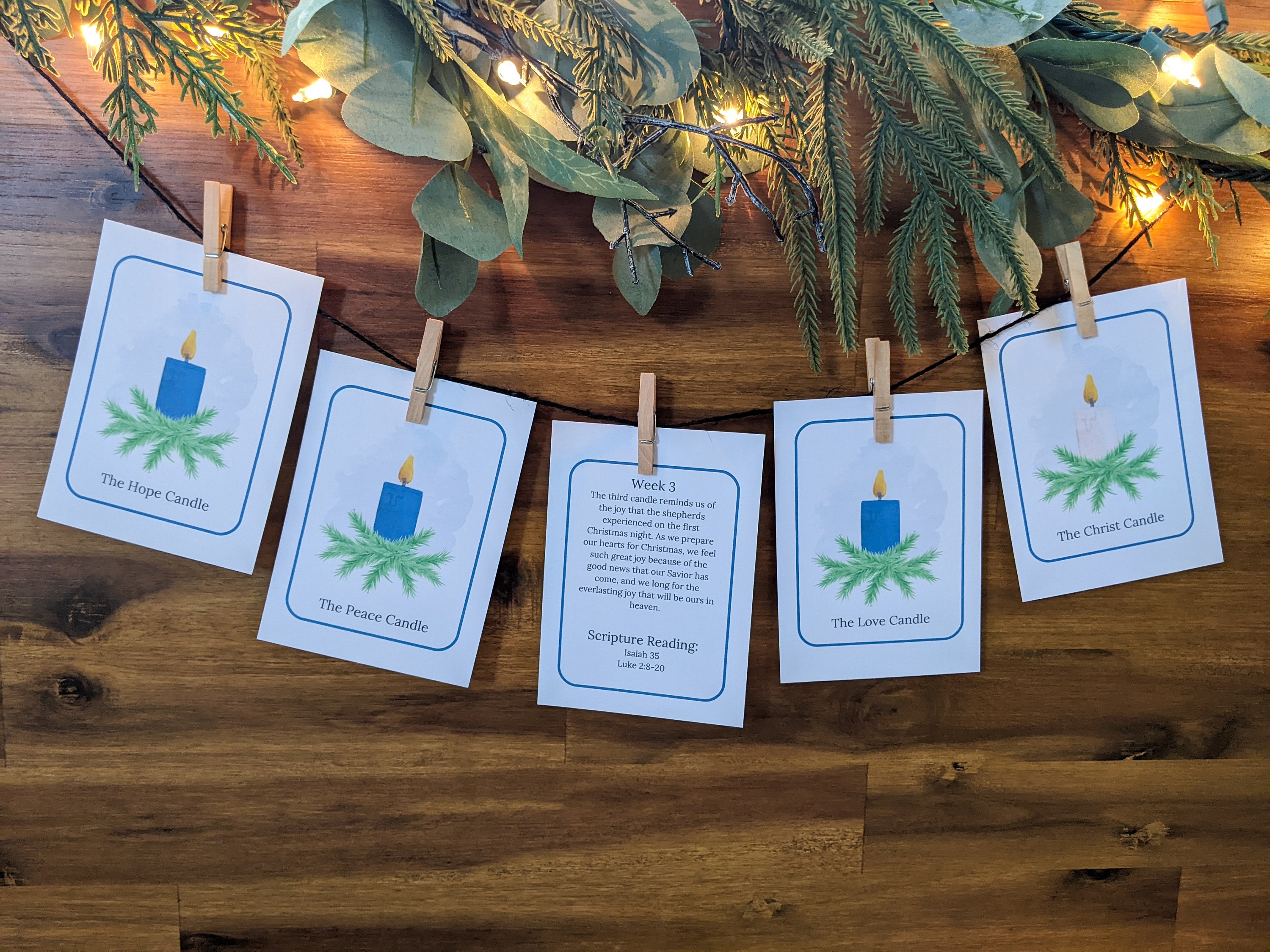 Advent Candle Cards (adult/older Children) Printable - Christmas ...