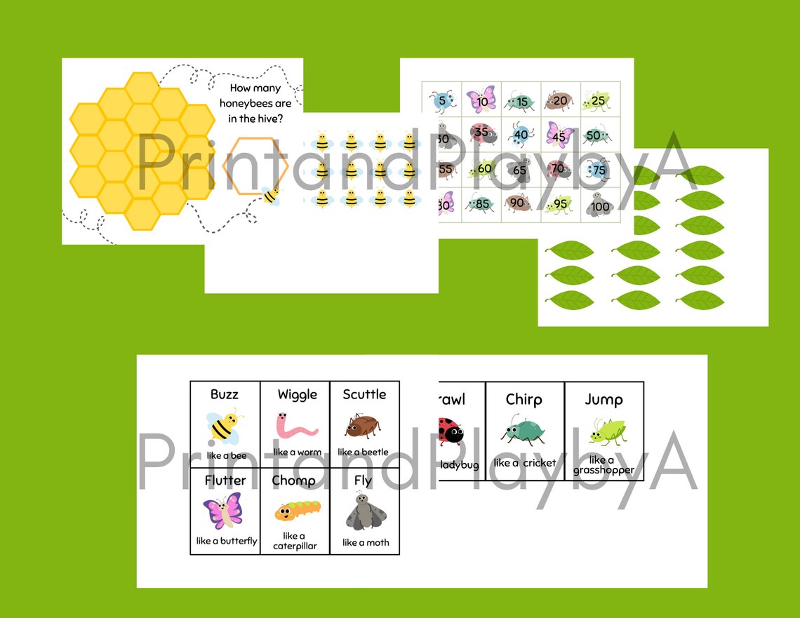 Bug Print and Play Pack (digital File) - Spring - Summer - Printable ...